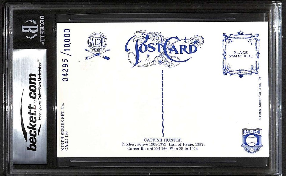 1980-01 Perez-Steele HOF Postcard 198 Jim Hunter HOF BGS Auto ...