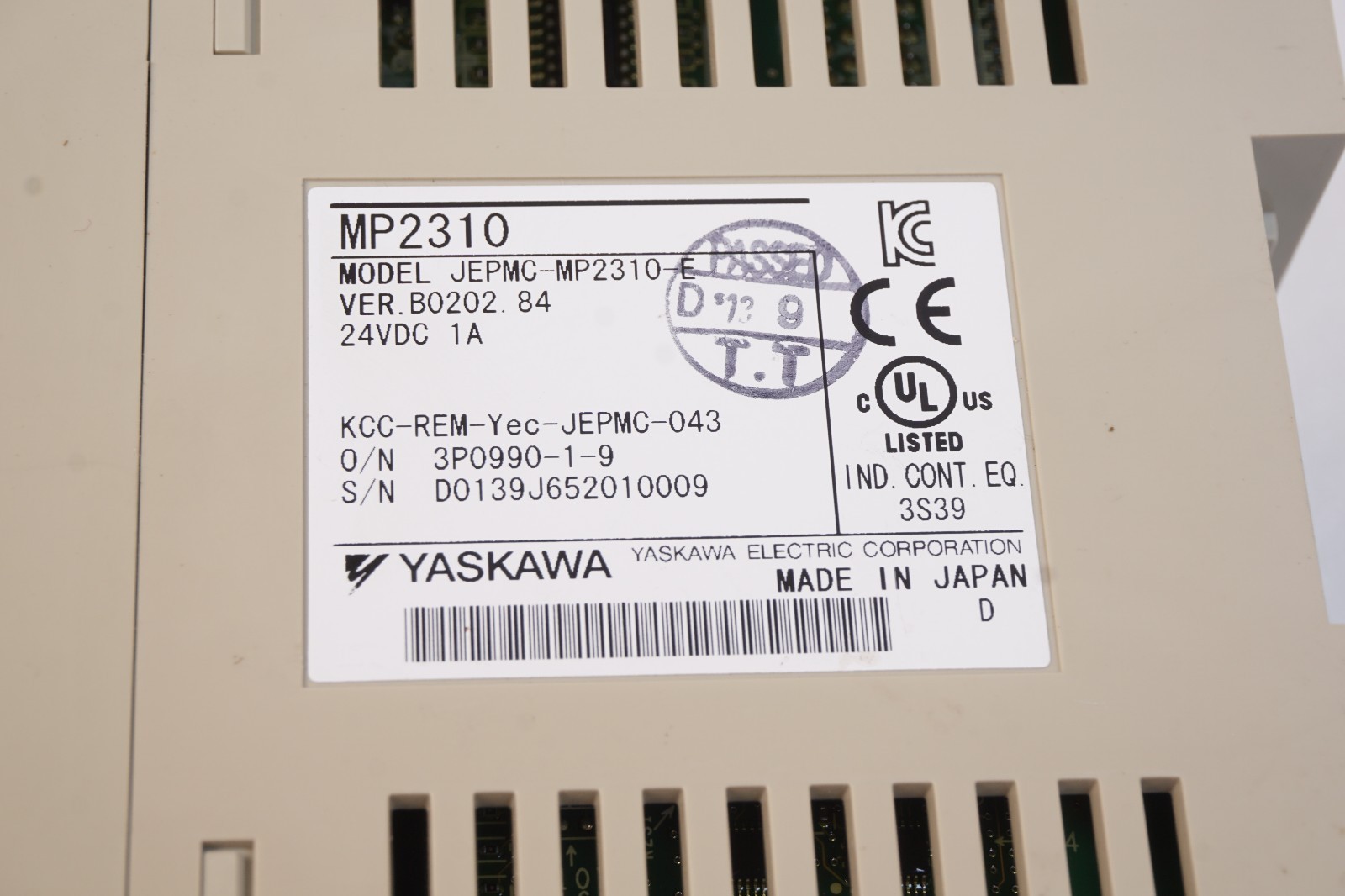 YASKAWA CONTROLLER MP2310 JEPMC-MP2310-E,SVB-01,NO FRONT COVER POWER ON ...