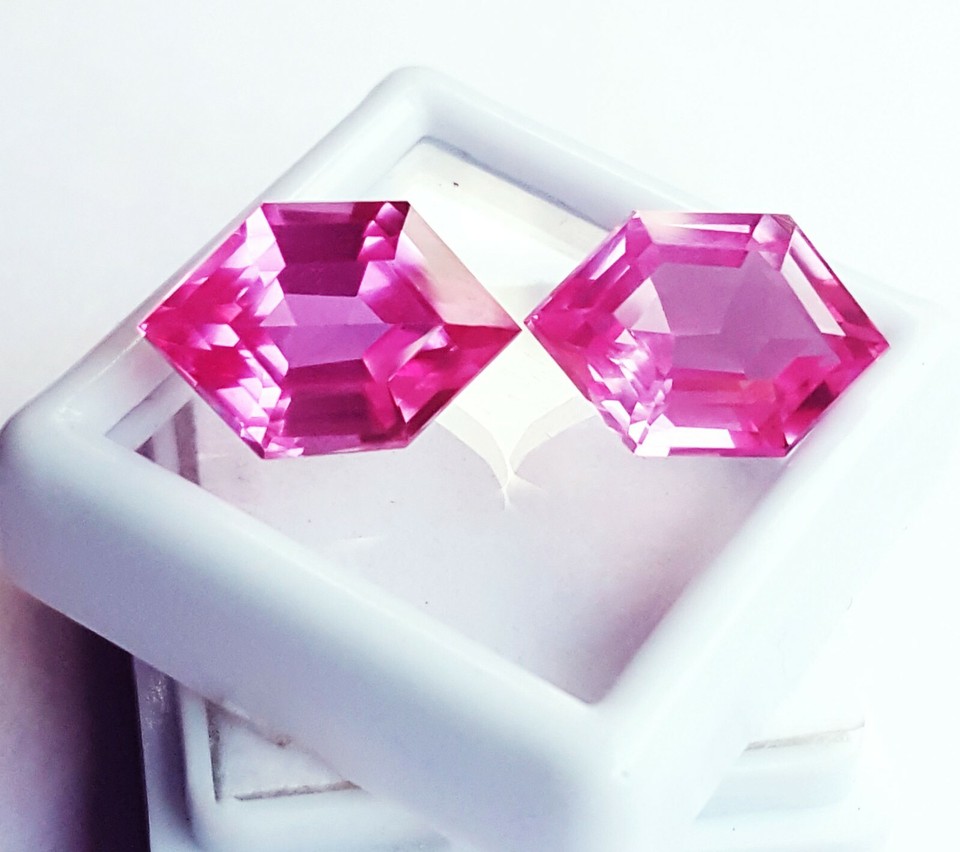Fancy Cut Natural Light Pink Sapphire 14+ Ct Certified Pair Loose ...