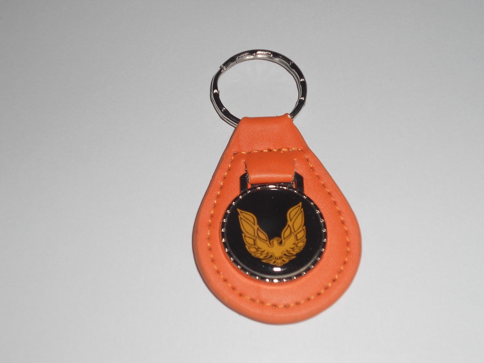 PONTIAC FIREBIRD OR TRANS-AM BIRD LOGO LEATHER KEYCHAIN NEW PUMPKIN W ...