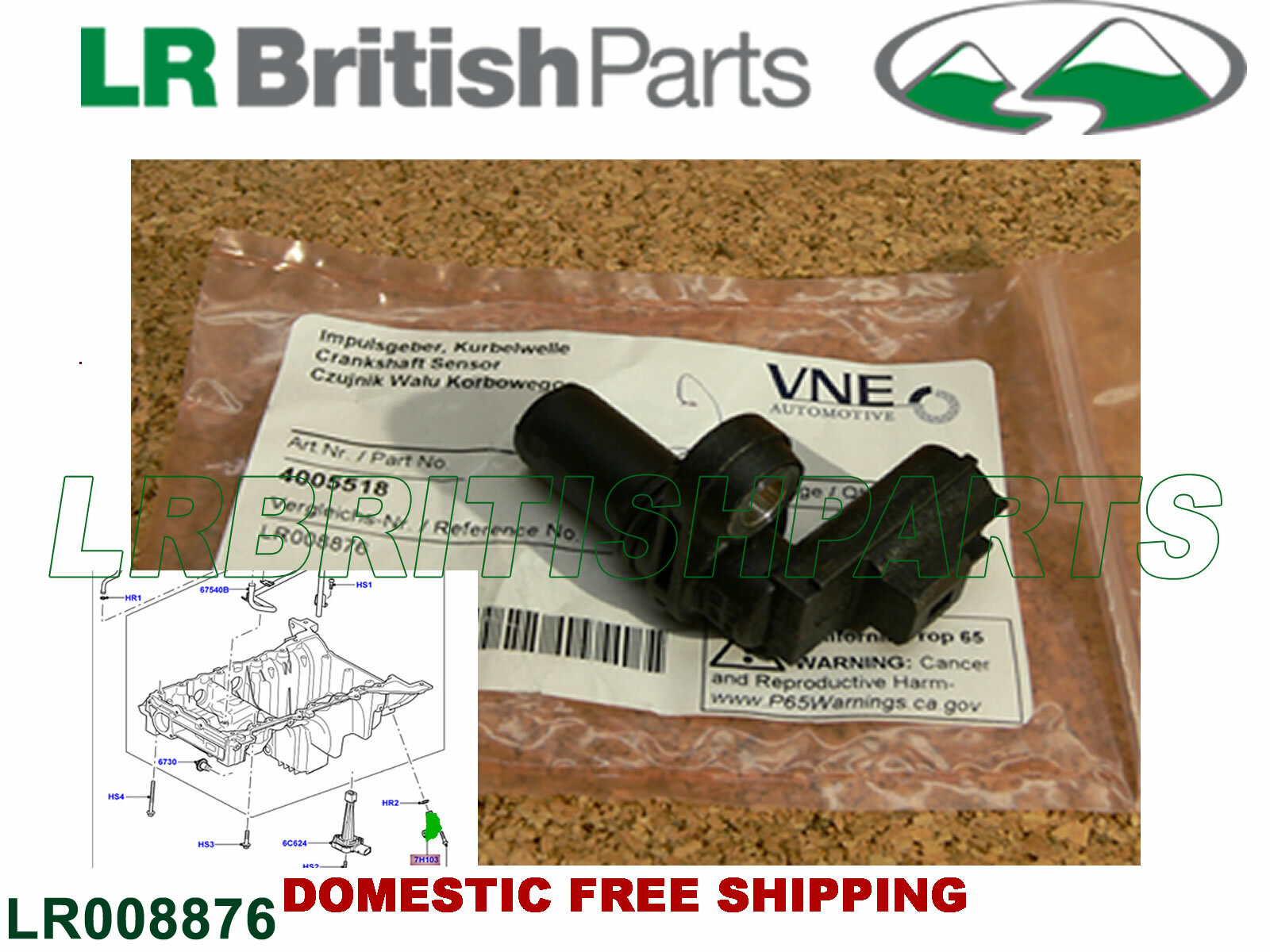 LAND ROVER CRANKSHAFT SENSOR LR4 SPORT 10-13 RANGE ROVER 10-12 NEW ...
