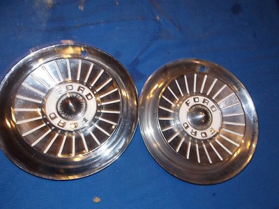 57 Ford Fairlane Galaxie Thunderbird Hubcaps 14" Pair 292 312 | eBay
