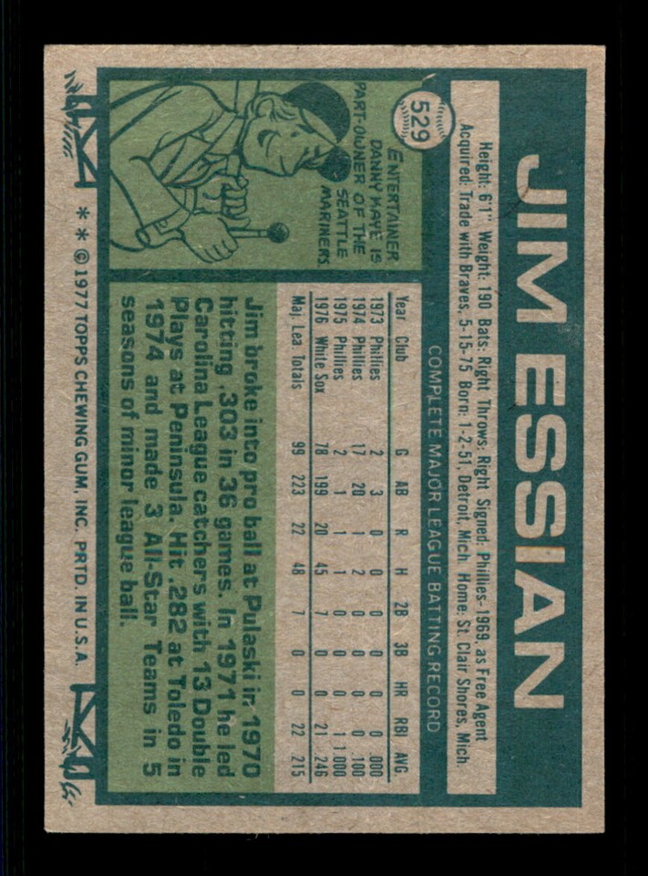 1977 Topps #529 Jim Essian | eBay