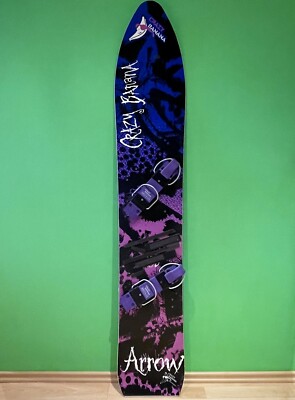 CRAZY BANANA Snowboard 80 er AUSTRIA Arrow 158 Komplett SET Quick PLATE ...