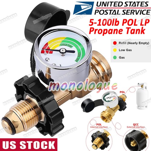 High-Pressure Gauge Propane Tank Gauge POL Connection for 5-100lbs ...