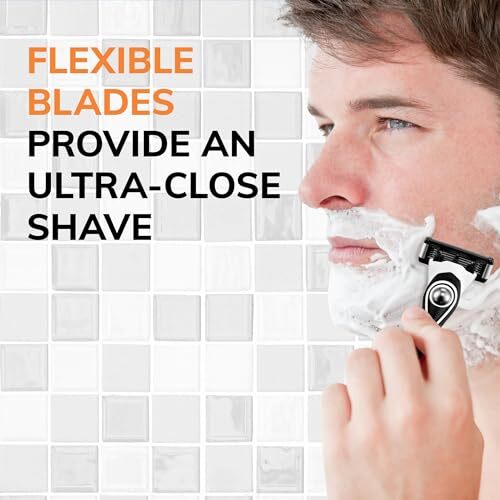 Flex 5 Refillable Razors for Men, Long-Lasting 5 Blade Razors for a ...