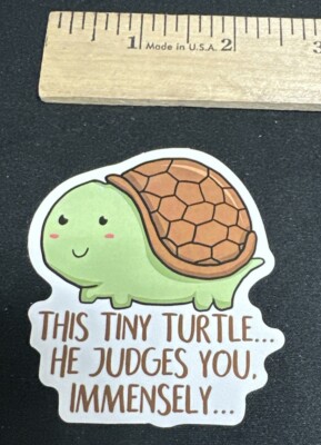 Funny Turtle Sticker Meme Vinyl Sticker | eBay