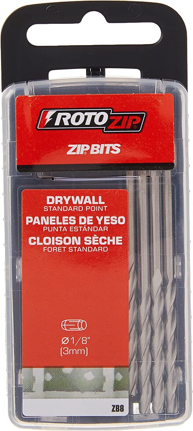 RotoZip ZB8 1/8" Guide Point Drywall Cutting Zip Bit - 8-Pack | eBay