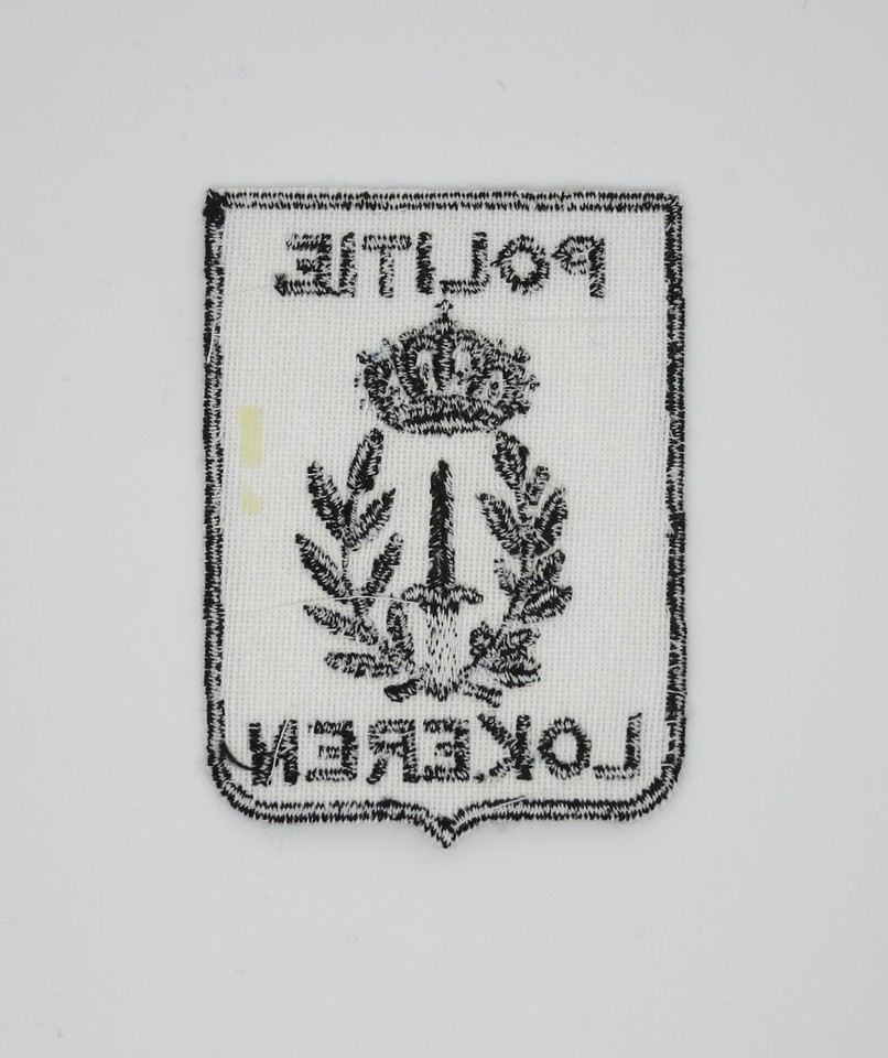 LOKEREN BELGIUM BELGIAN POLICE PATCH on White Original Vintage POLITIE ...