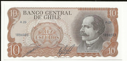 P143a.2 1967 Chile 10 escudo note UNC Combined Shipping world lot | eBay