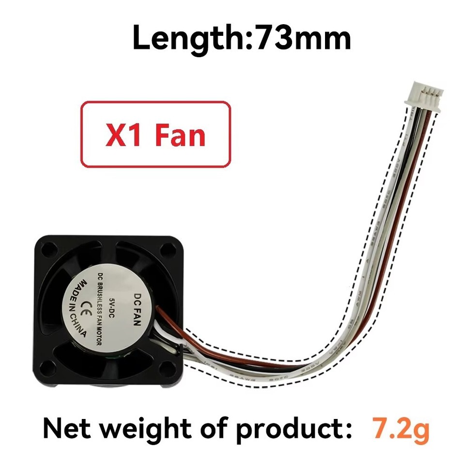 Extruder Hotend 2510 Cooling Fan for Bambu Lab X1 X1C P1P P1S 3D ...