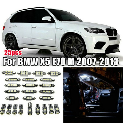 25X For BMW X5 E70 M 2007-2013 Full White LED Lights Bulbs Kit Set Car ...