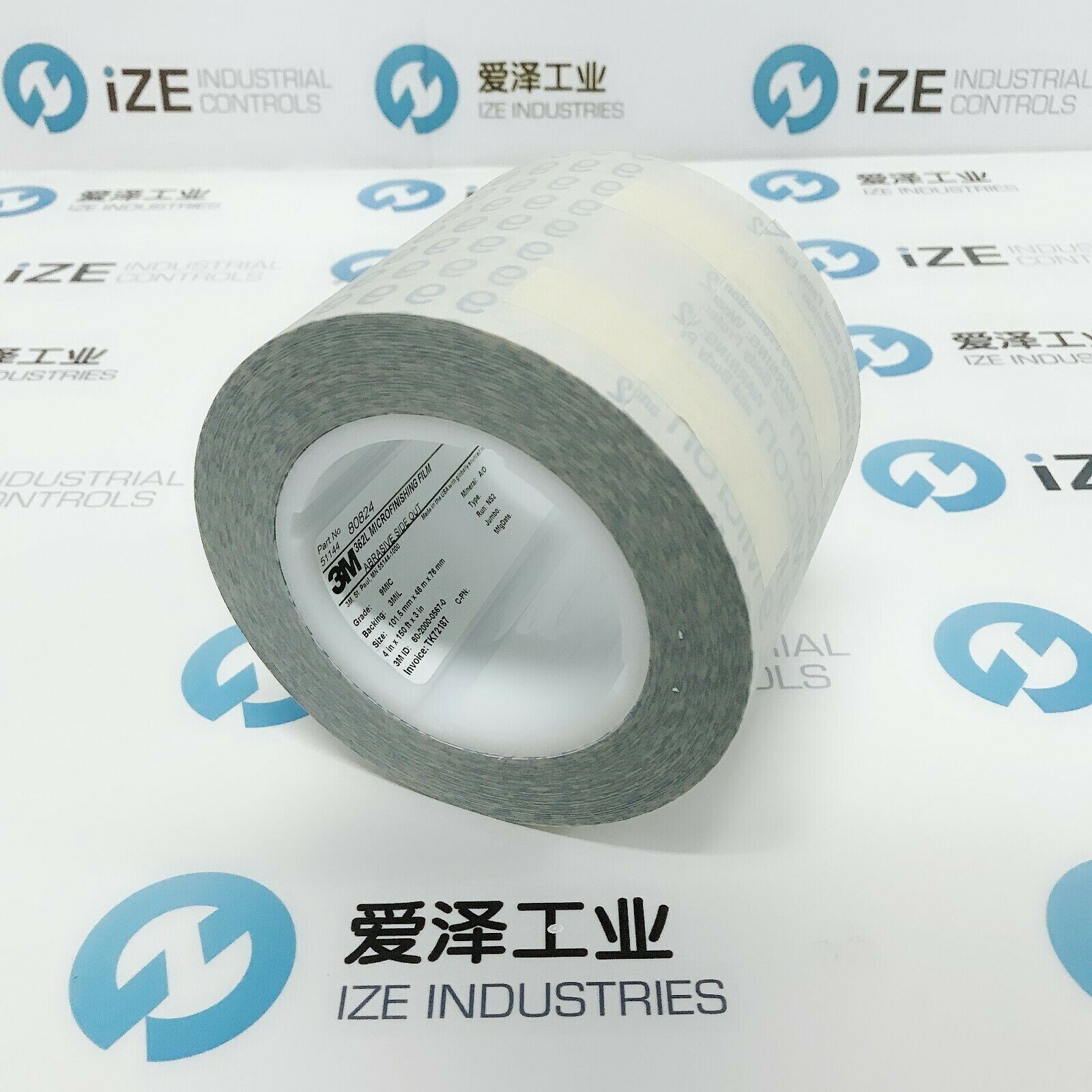 3M Microfinishing Film 362L 9MIC 4 in*150 ft*3 in （101.6mm*46m*76.2mm ...