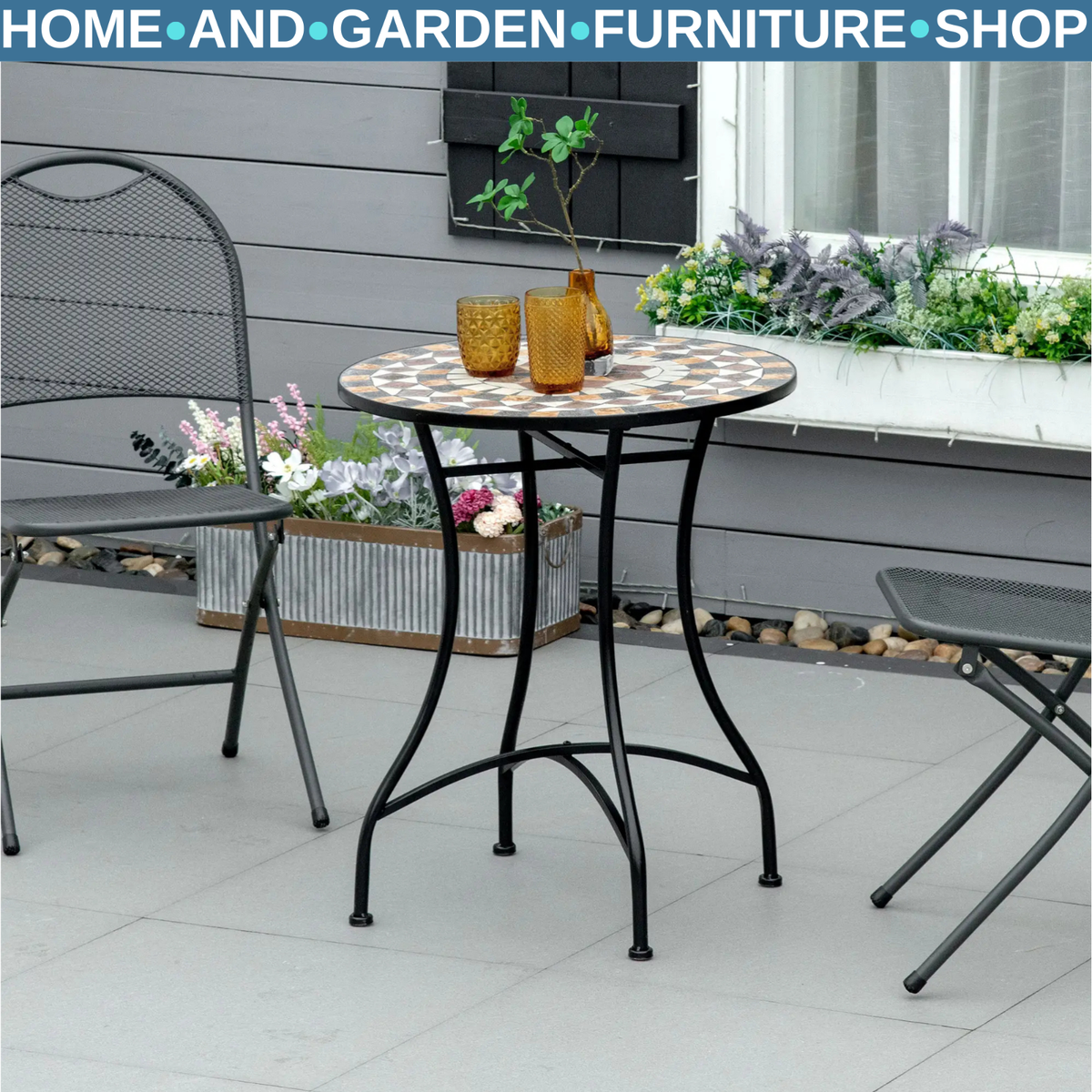 Ceramic Outdoor Table Top Outdoor Round Side Table,Ceramic Top Patio