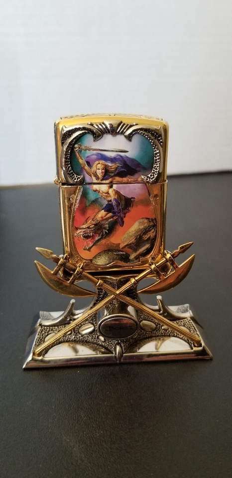 Franklin Mint Boris Vallejo Knightstone Passion's Fury Lighter MIB w ...