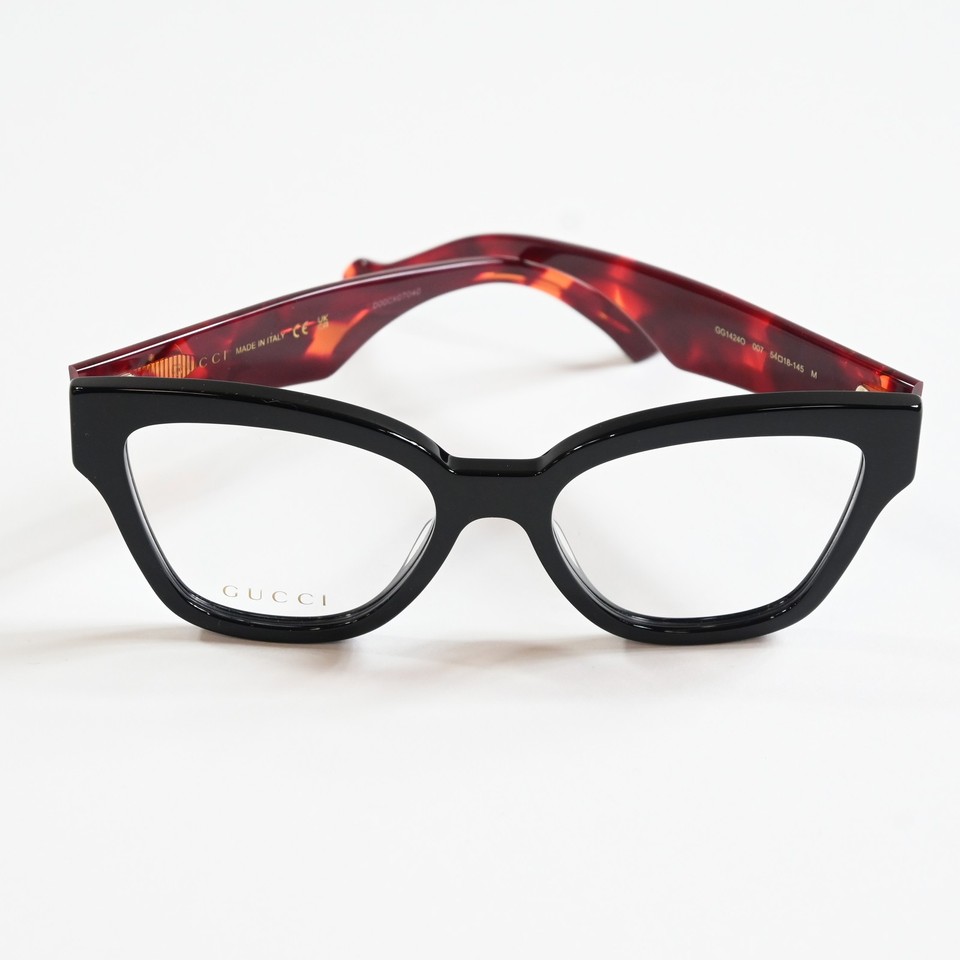 Gucci GG1424O 007 Womens Authentic Eyeglasses Havana Black/Havana, 54mm ...