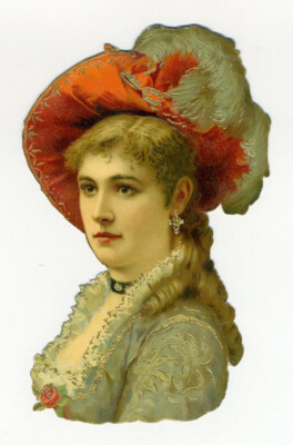 Die Cut Victorian Scrap- Pretty Lady, Gold Ink Embellishment | eBay