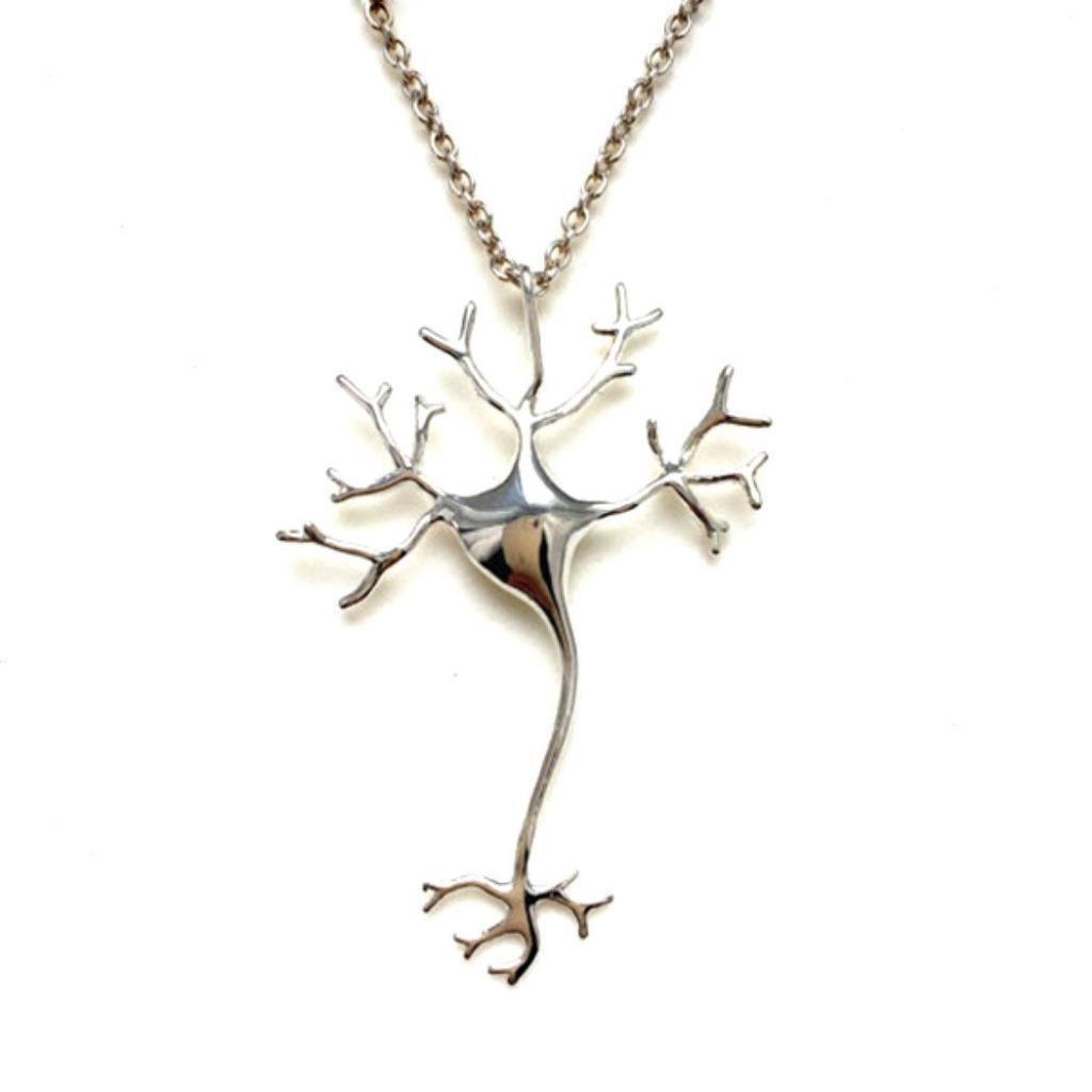 NEURON NECKLACE 18" Silver Gold Chain Brain Science Geek Nerd Jewelry ...