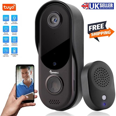 Wireless Smart Video Doorbell WiFi Security Camera Bell Phone Door Ring ...