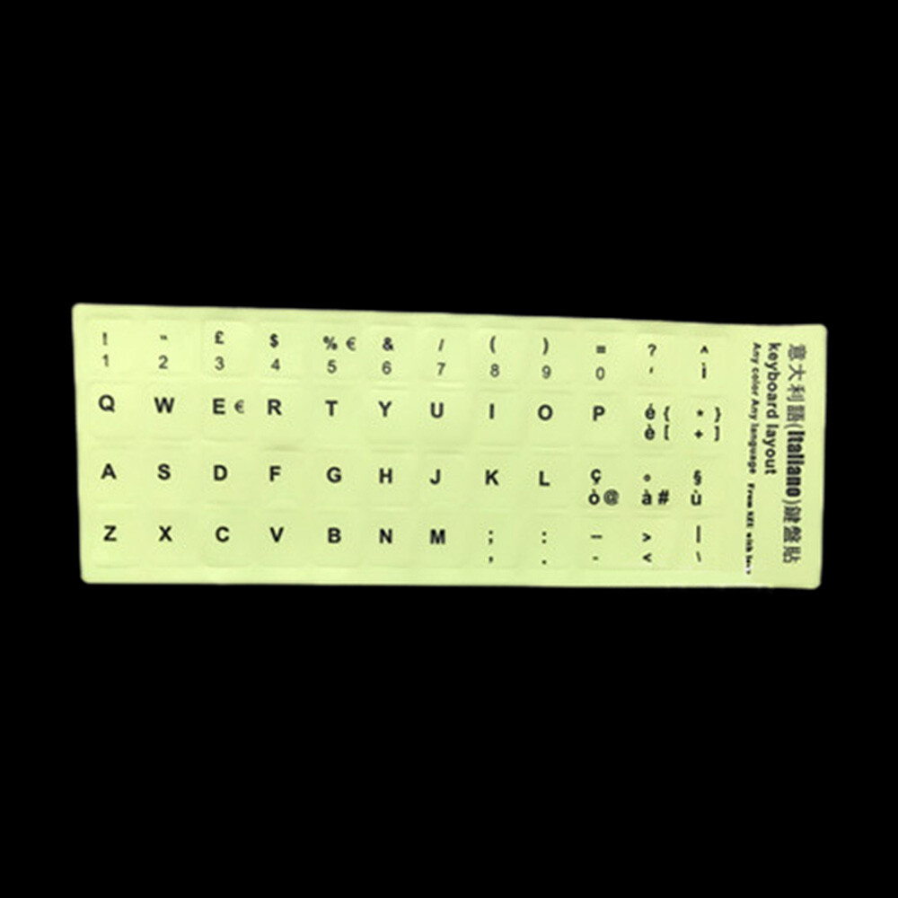Luminous Keyboard Stickers Glow In Dark Film Layout Button for 10-17 ...