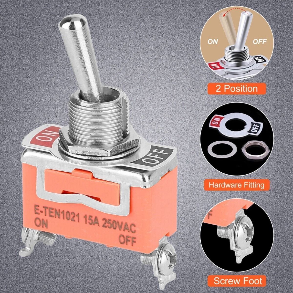 5-Piece 12V Toggle Switch Set for Custom Modifications, 12V Toggle ...