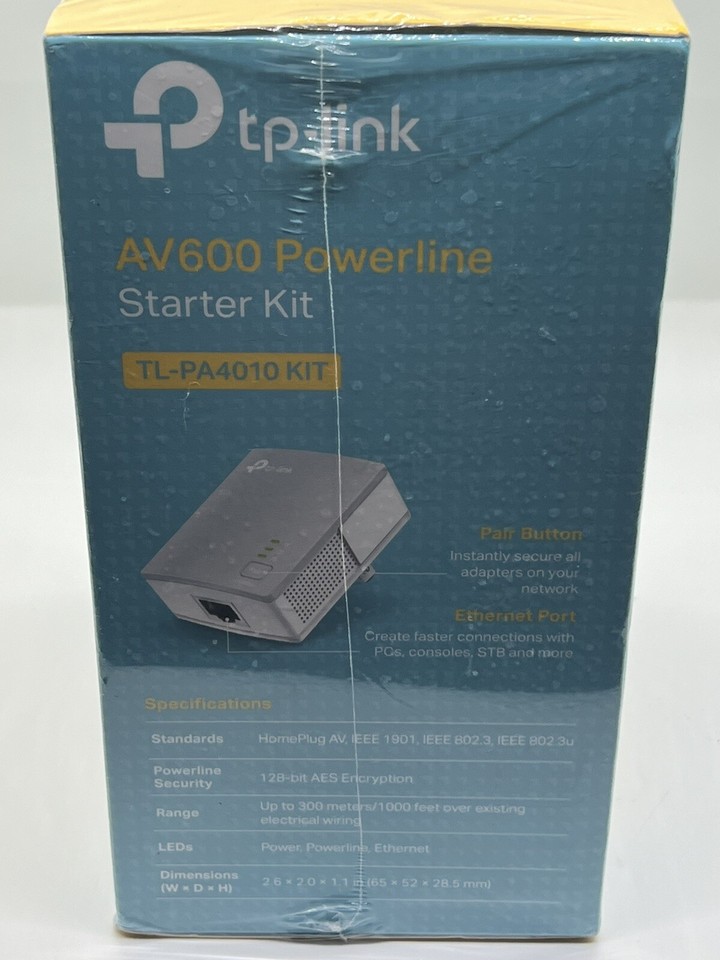 TP-Link TL-PA4010 KIT AV600 600Mbps Powerline Ethernet Adapter Starter ...