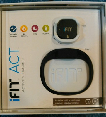 iFit Act Activity Tracker Bracelet s-m Black Two Size Rubber Bands pod ...