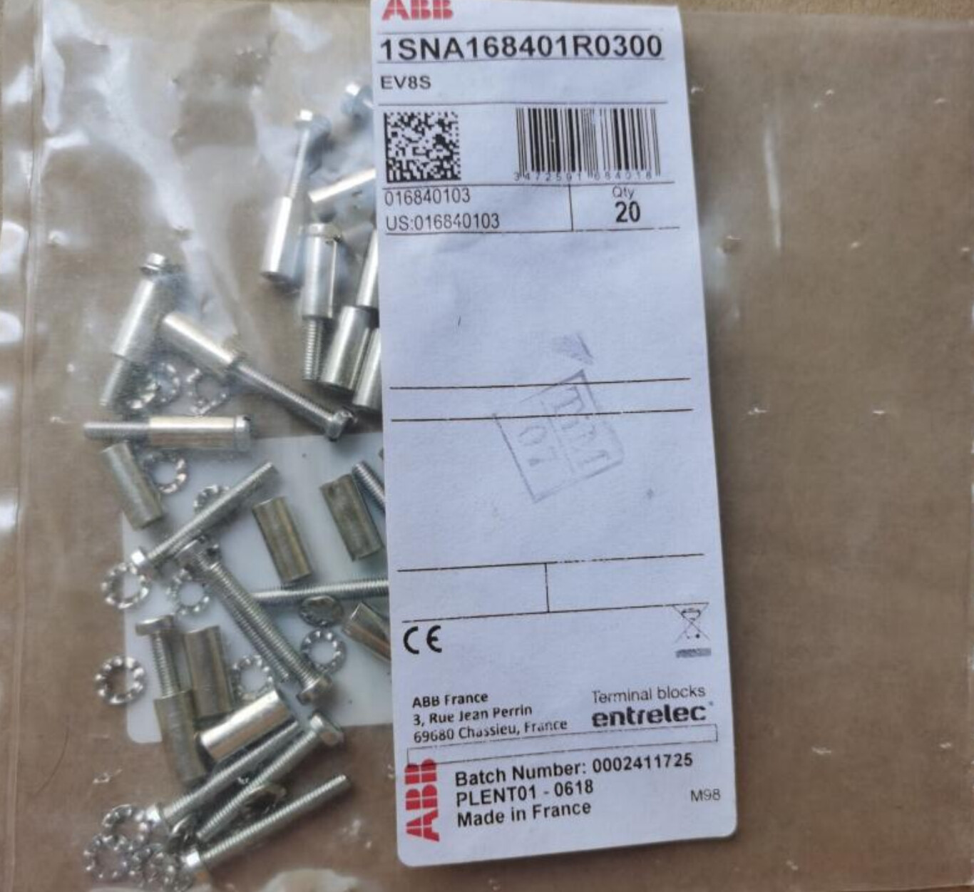 5pcs ABB/TE entrelec wiring terminals Accessories EV8S 1SNA168401R0300 ...