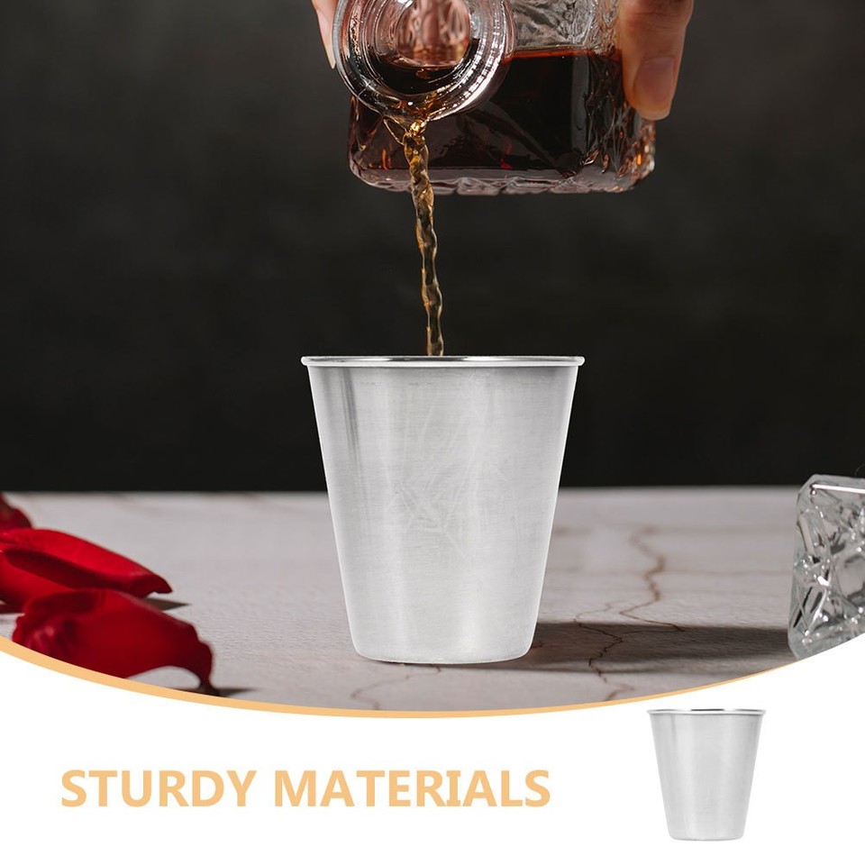 2 Pcs Cup Set Stainless Steel Drinking Vessel Outdoor Metal Drinks ...