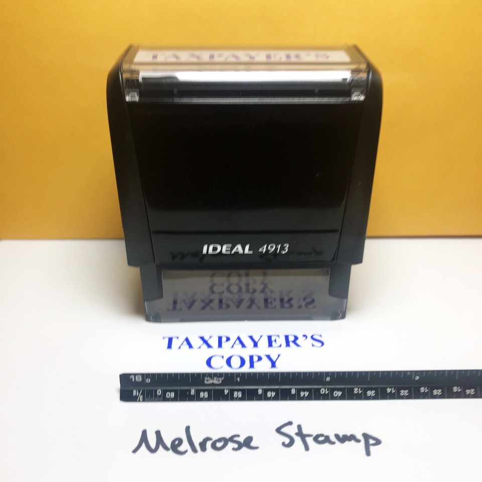 Taxpayer’s Copy Rubber Stamp Blue Ink Self Inking Ideal 4913 | eBay