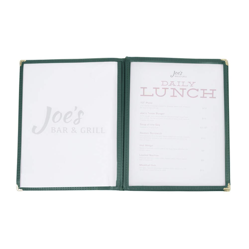 (10 Pack) 3 Page Book Fold Menu Covers, Green, 6 View, 8.5 X 11-Inches ...