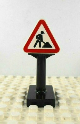 Lego Duplo Item Men Working Sign 1x2 w/ stanchion 2.5" | eBay