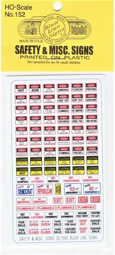 HO Scale Blair Line 152 Safety & Warning Signs | eBay