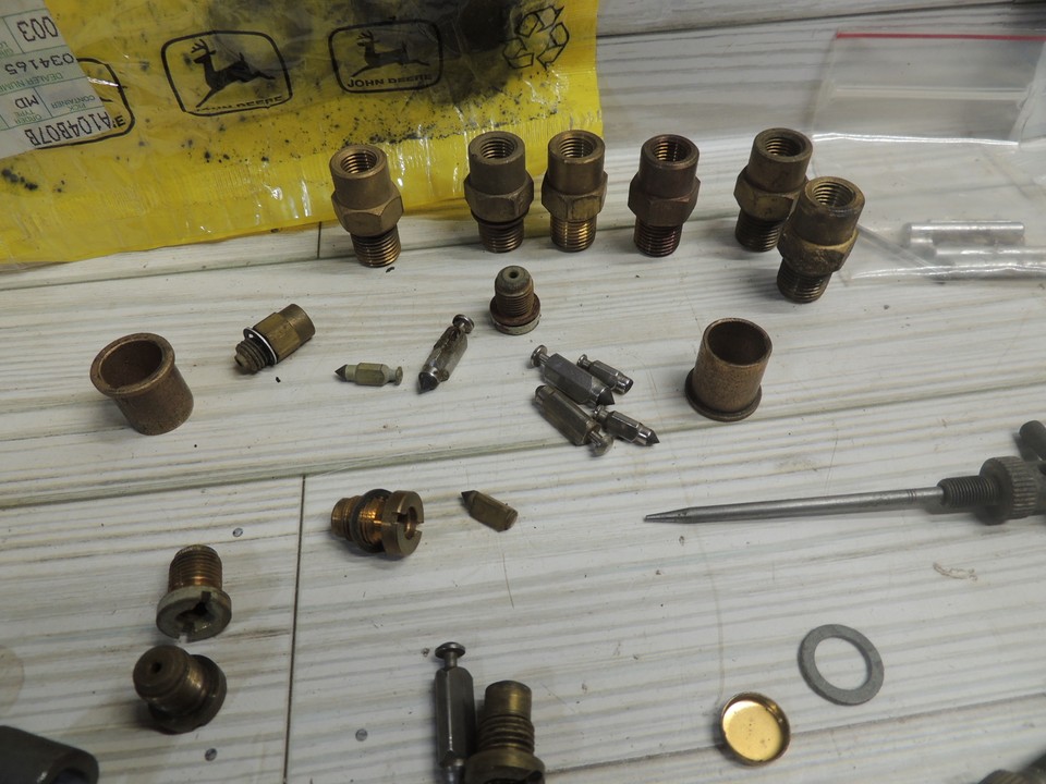 Lot of John Deere DLTX Carburetor Parts, Shafts, Needle Valves & Seats ...