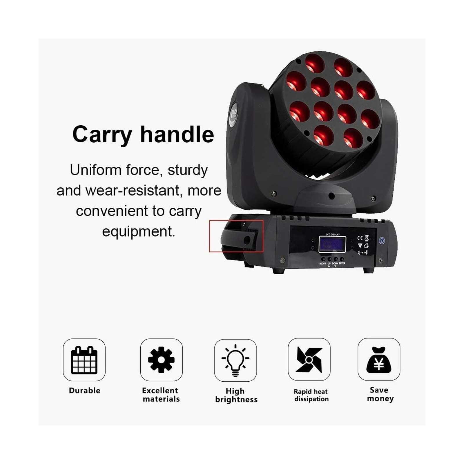 SHEHDS Moving Head Light Beam Wash LED 12x12W RGBW 4in1 DJ Lights ...
