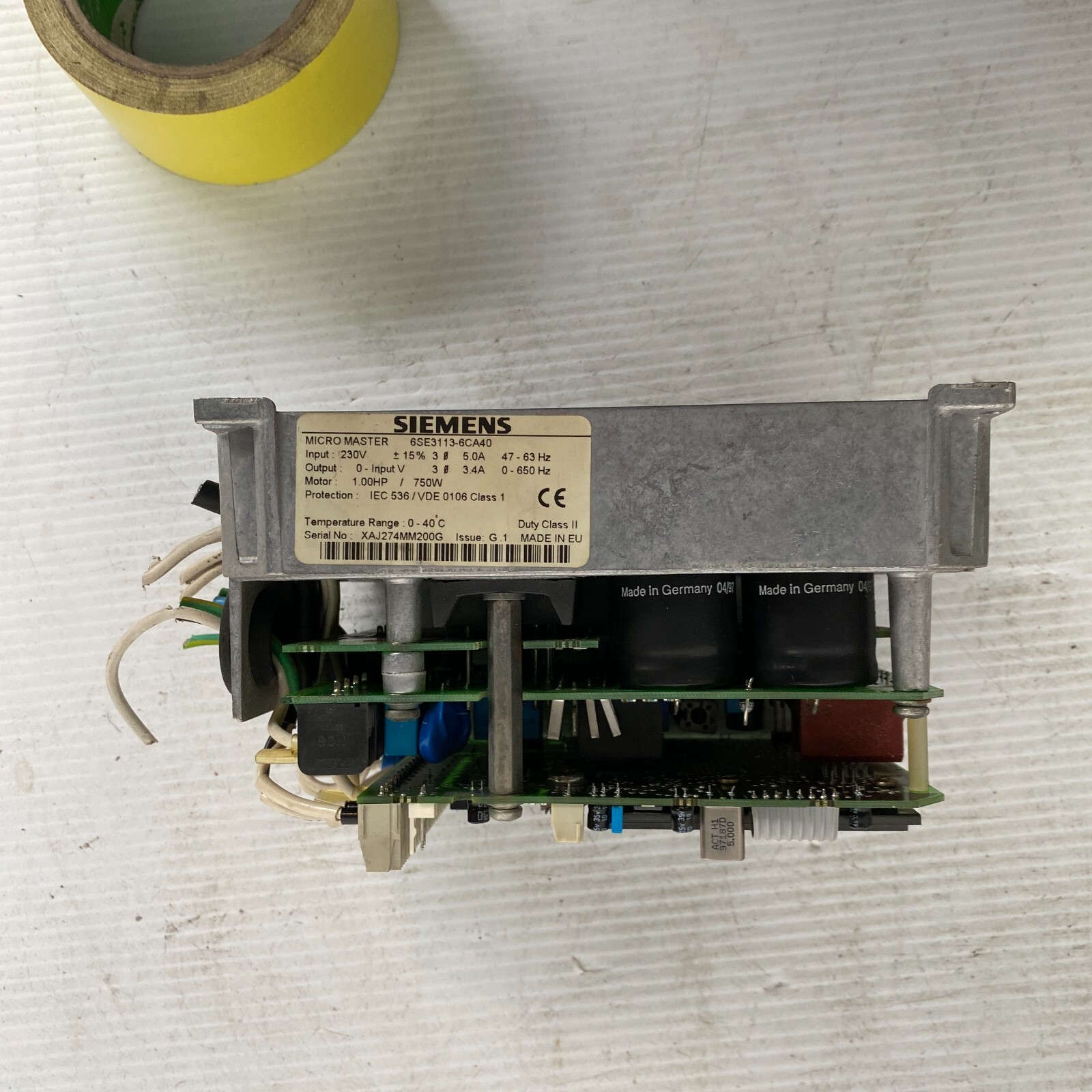 Siemens 6SE3113-6CA40 Micromaster Variable Speed Drive VSD 230V input ...