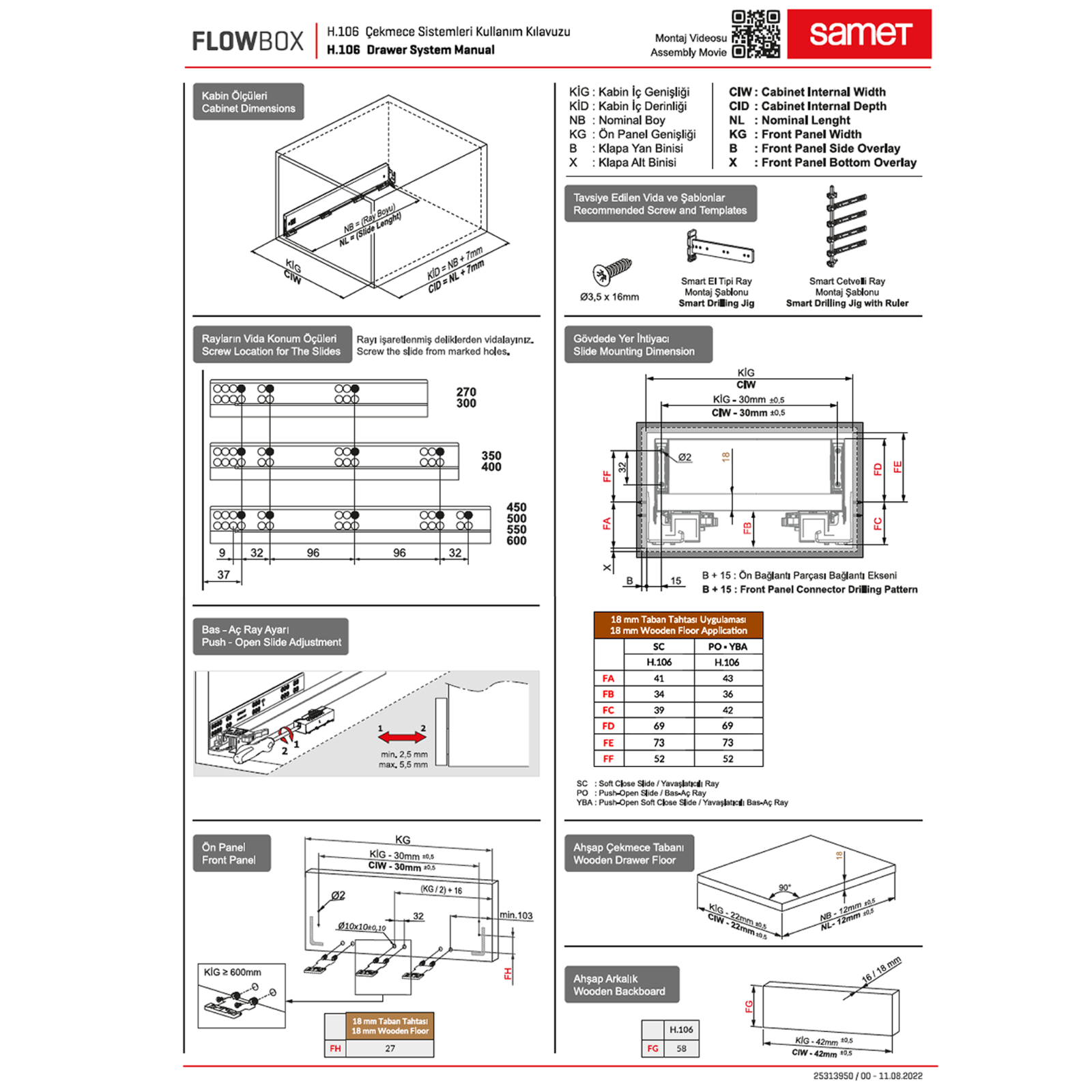 SAMET Kitchen Drawer Box Gallery Rail Glass Side Runners Soft Close ...