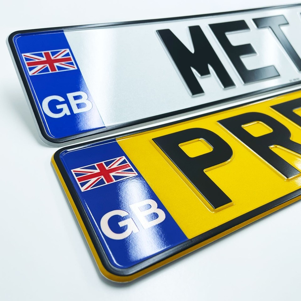 GB Great Britain Flag Badge Metal Aluminium Car Reg Pressed Number ...