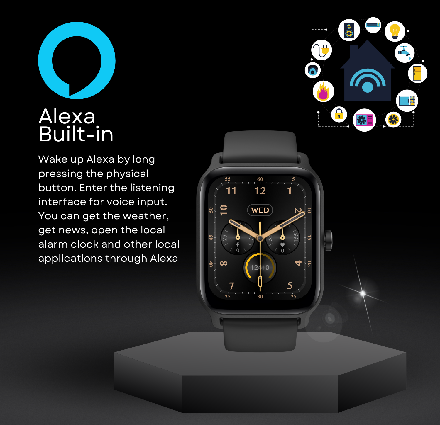 Alexa Smart Watch Men Make Calls Bluetooth Phone Call Watch For IPhone ...