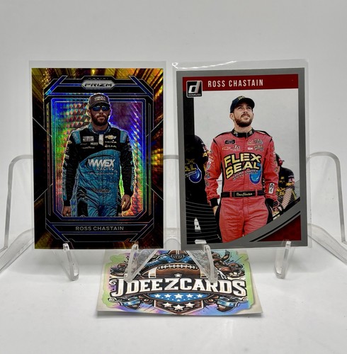 Ross Chastain Card Lot/ 2023 Purple Shock Prizm / 2019 Gray Donruss ...