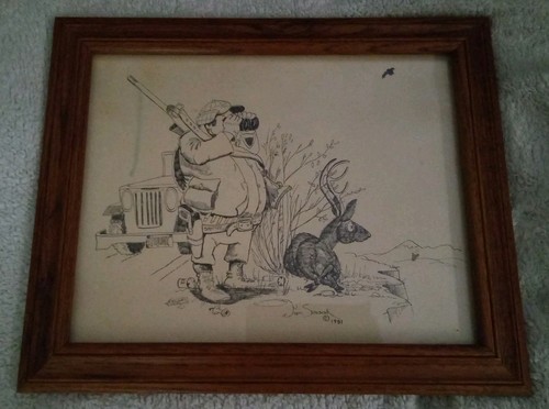 Vintage "Snickers" Original Art Work Framed & Signed by Jim Snook 1981 ...