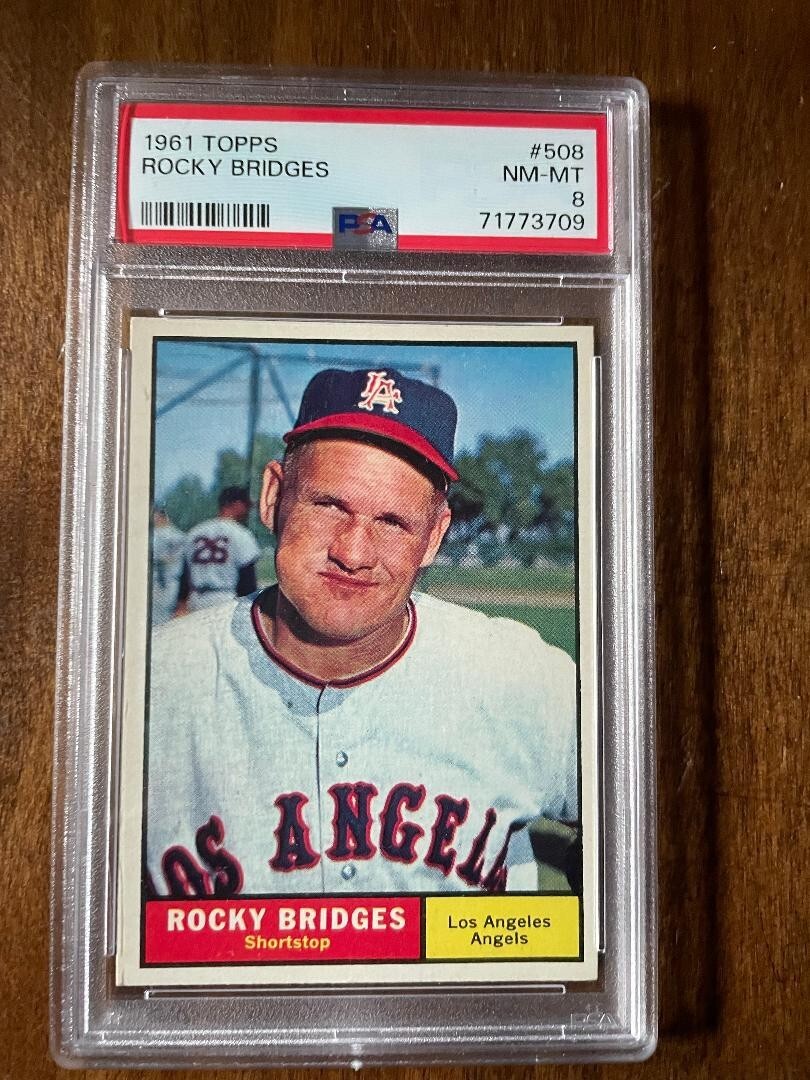 1961 Topps Baseball #508 Rocky Bridges 3rd Series Los Angeles Angels ...