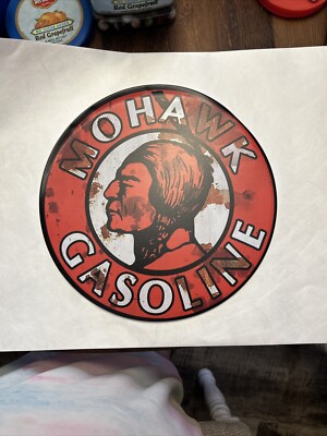 Reproduction Mohawk Vintage round Metal Tin Signs Gas Oil Car Garage ...
