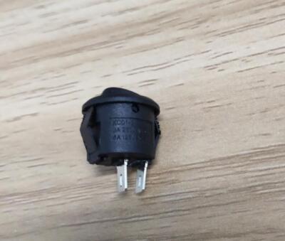 5PCS Rocker Switch KCD1-2 2pin 2position Black 250VAC 15mm Round Switch ...
