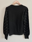 Alex Marie Women's Pearl Beaded Long Bishop Sleeve Crew Neck Sweater | eBay