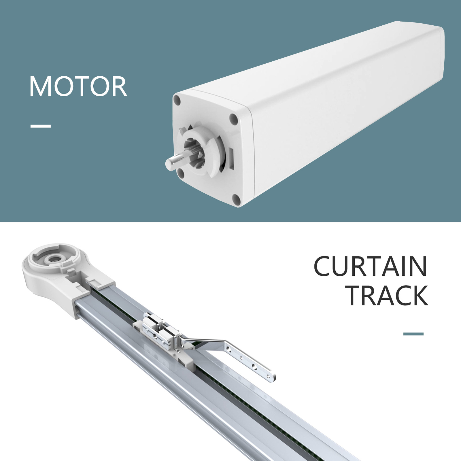Curtain Motor Track System 87"-244" Motorized Curtain Track Motor ...