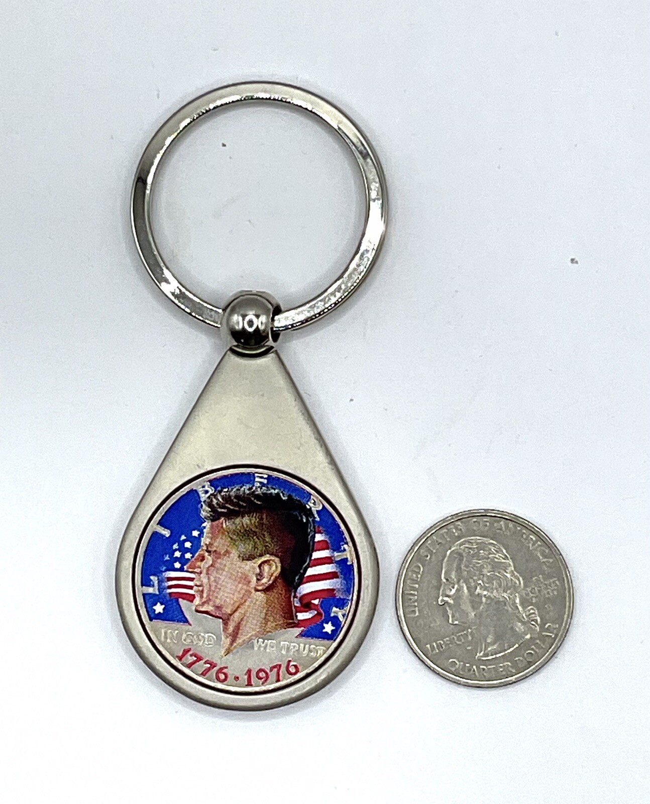 JFK Colorized Bicentennial Half Dollar Keychain Mirror On Reverse | eBay