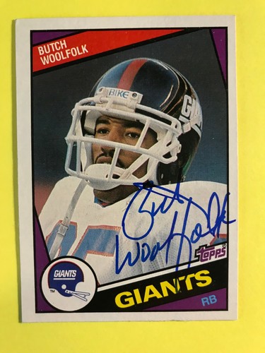 SIGNED BUTCH WOOLFOLK 1984 TOPPS FOOTBALL CARD AUTOGRAPH GIANTS | eBay