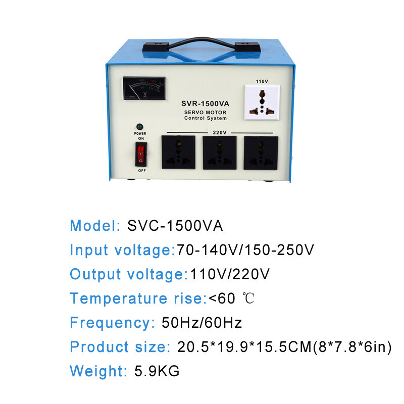 1/1.5/2/3/5KVA 110V/220V Output AC Regulator Home Automatic Voltage ...