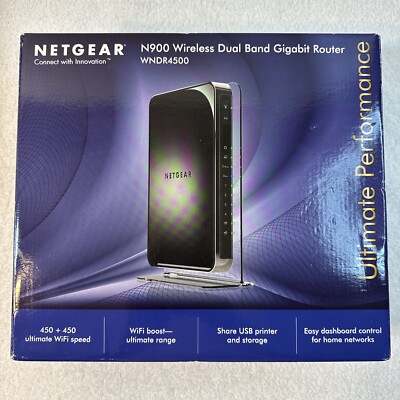 Netgear N900 Wireless Dual Band Gigabit Router WNDR4500 EUC Tested ...